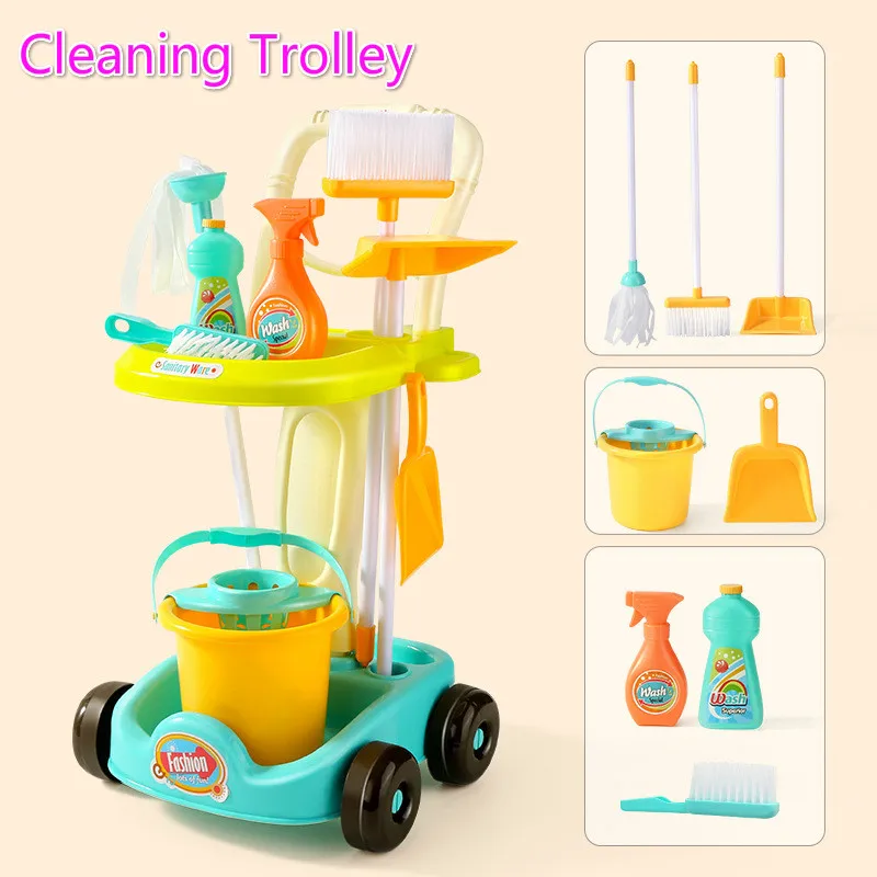 Children Toys House Cleaning | Cleaning Trolley Child Toy ...