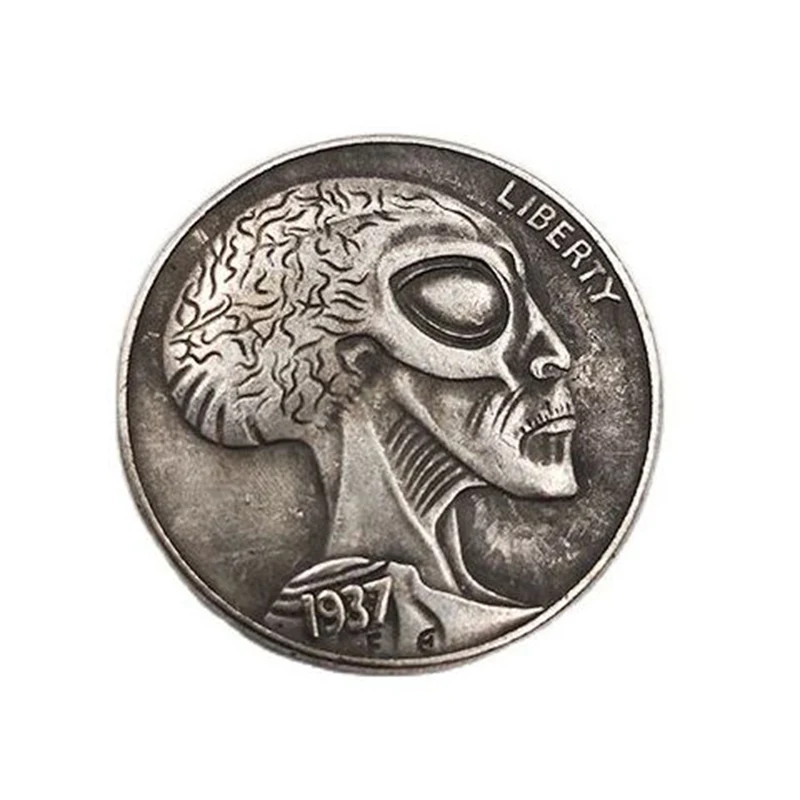 1937 Alien Head Hobo Coin Morgan Wanderer Commemorative Coin Collection ...