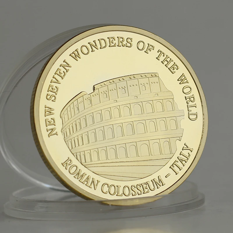 Gold Plated Coin Ancient Italy Roman Colosseum 2017 New Seven Wonders ...