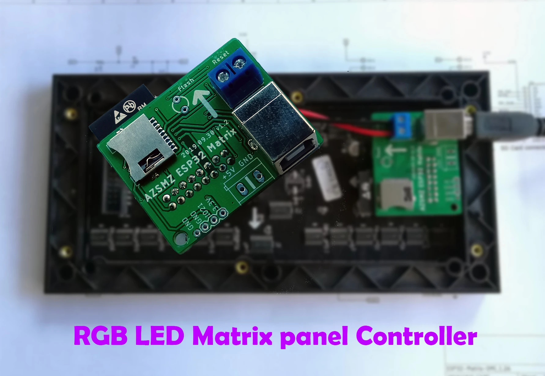 Azsmz Esp32 Rgb Led (hub 75 Type) Matrix Panel Controler Utilising I2s Dma Arduino Open Source ...