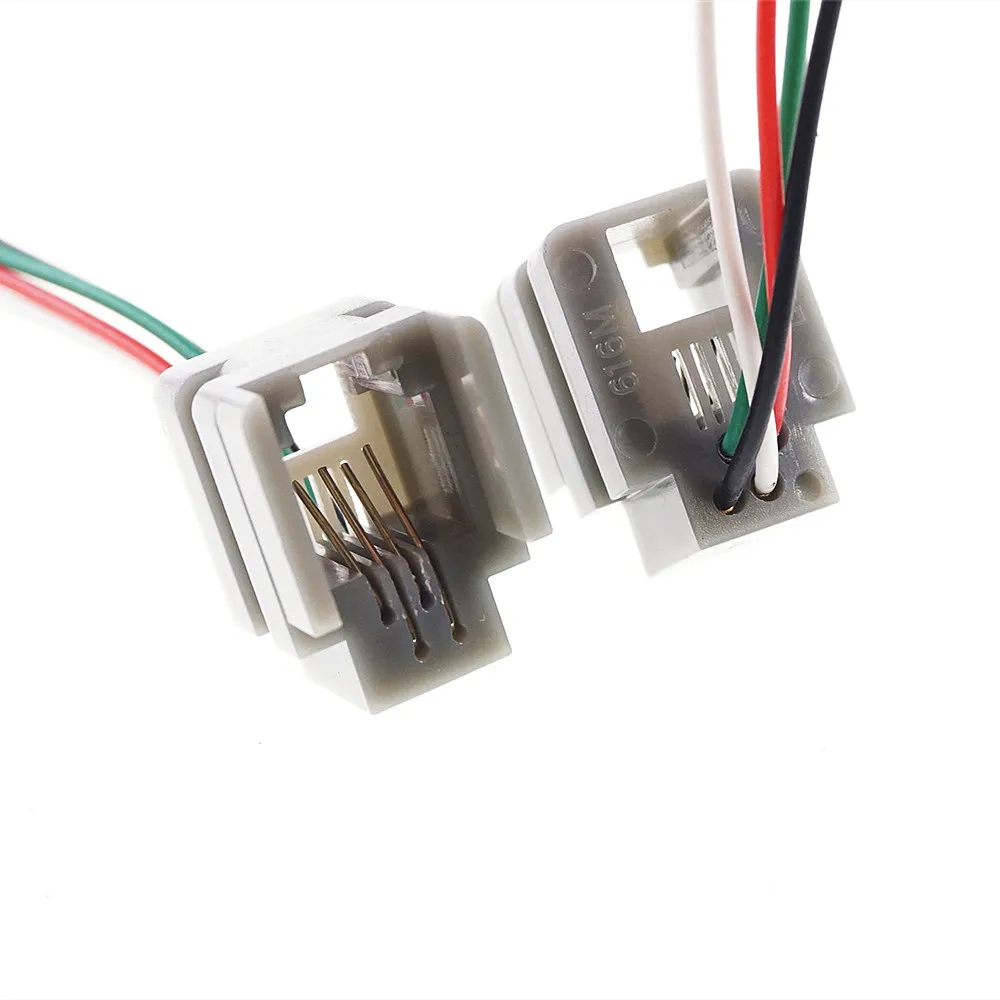 20 piezas 616M-4P4C RJ11 RJ10 RJ09 conector Modular 616 M 4P4C hembra Cable 4 núcleo 15 cm de ...