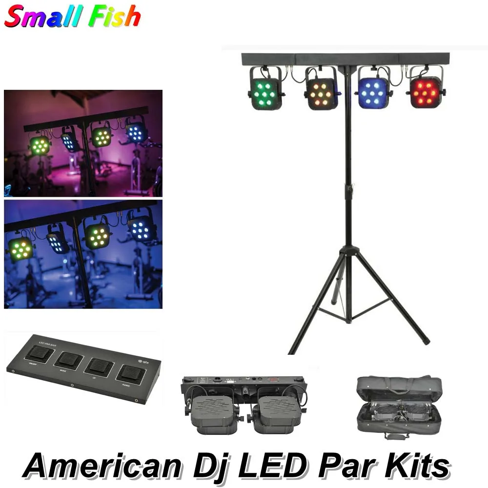 LED Par Kits 7x10w RGBW 4 인 1 LED 플랫 파 라이트, 조명 스탠드 및 풋 컨트롤러 Dj 장비 무대 조명 ...