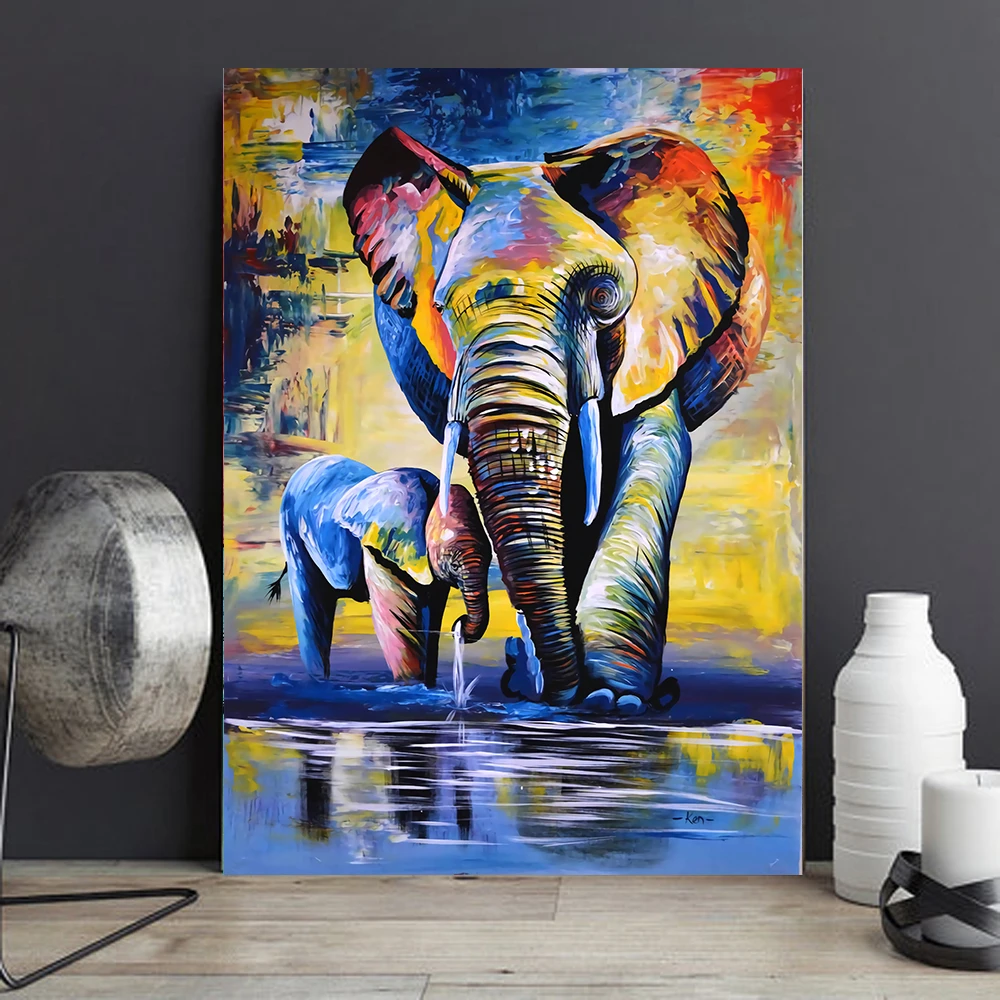 Colorful Elephant Drawing