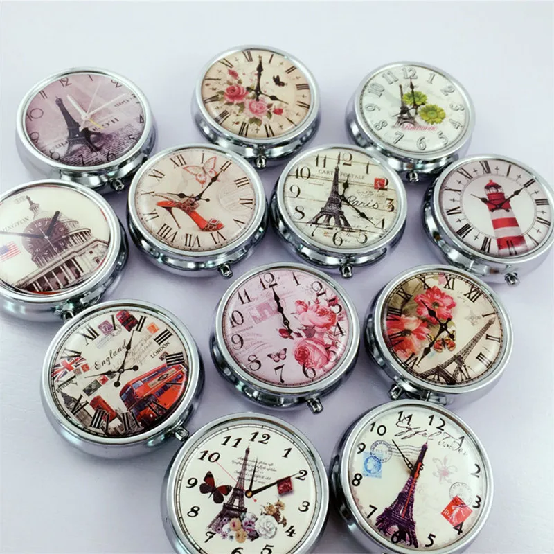 1PCS Portable Pill Box Folding Pill Case Metal Clock Pill Cutter ...