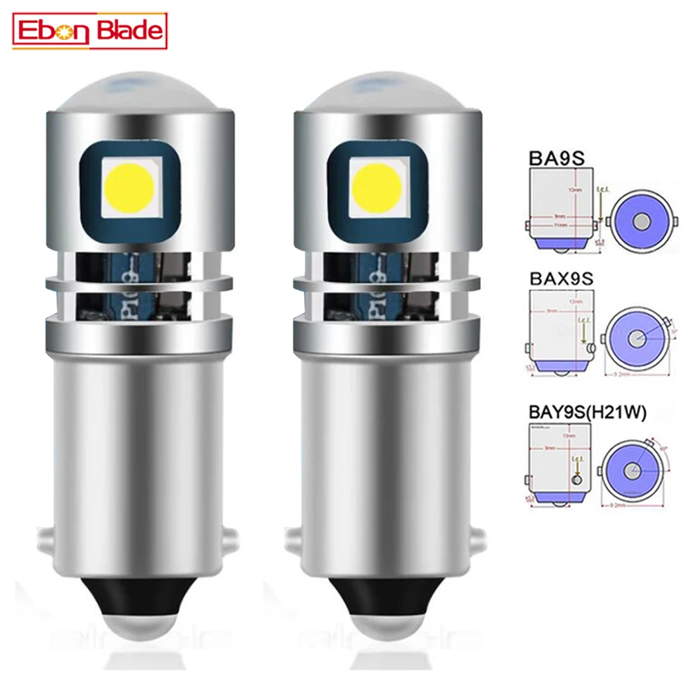 2Pcs BA9S T4W LED Bulb 12v 24v BAX9S H6W H5W BAY9S H21W Car Rear Fog ...