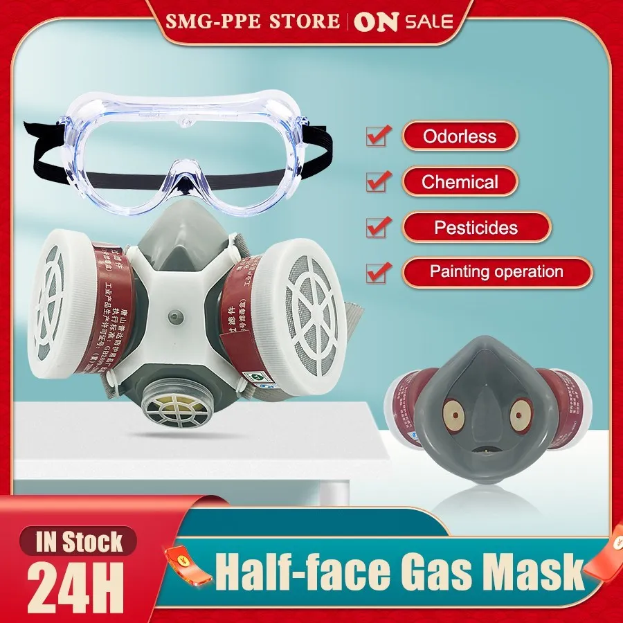 Gas Mask Respirator Painting Spray Anti Dust Filter with Protective ...