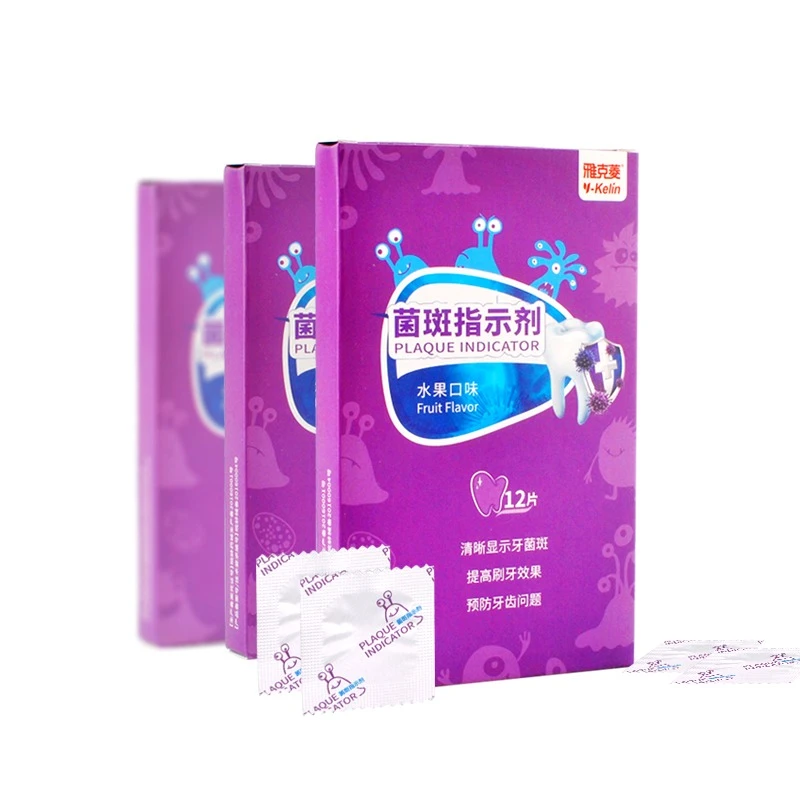 Y kelin Dental Plaque Disclosing Tablet 72 Tabs (6 packs) Teeth ...