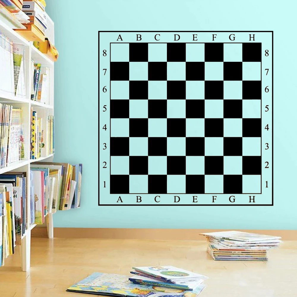 Wall-Sticker-Vinyl-Chess-Board-Checkerboard-Decals-Dormitory-Studio ...
