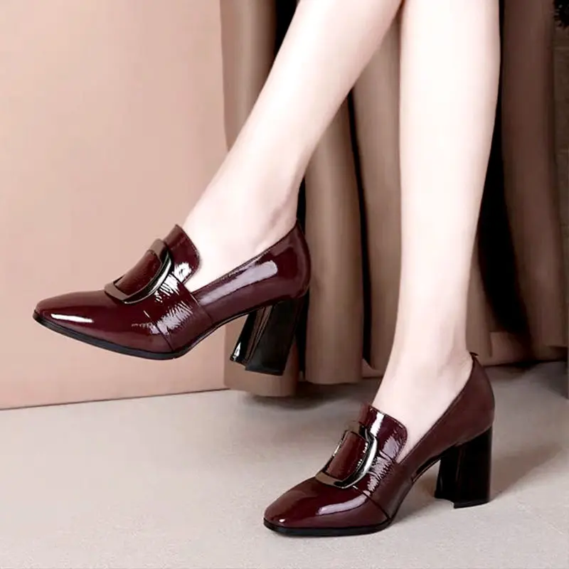 2022New-High-Heels-Shoes-Waterproof-platform-Large-Size-Fashion-Shallow ...