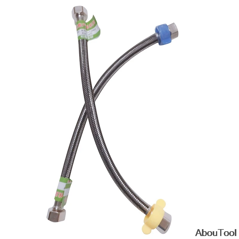 Silver-Water-Inlet-Hose-Stainless-Steel-Alloy-Wire-Braided-Pipe-Water ...