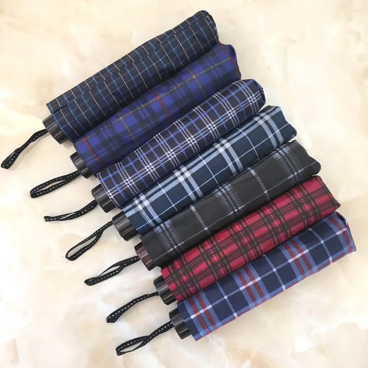 Manufacturers Wholesale 10K Three Fold Collapsable Pole Plaid Umbrella ...