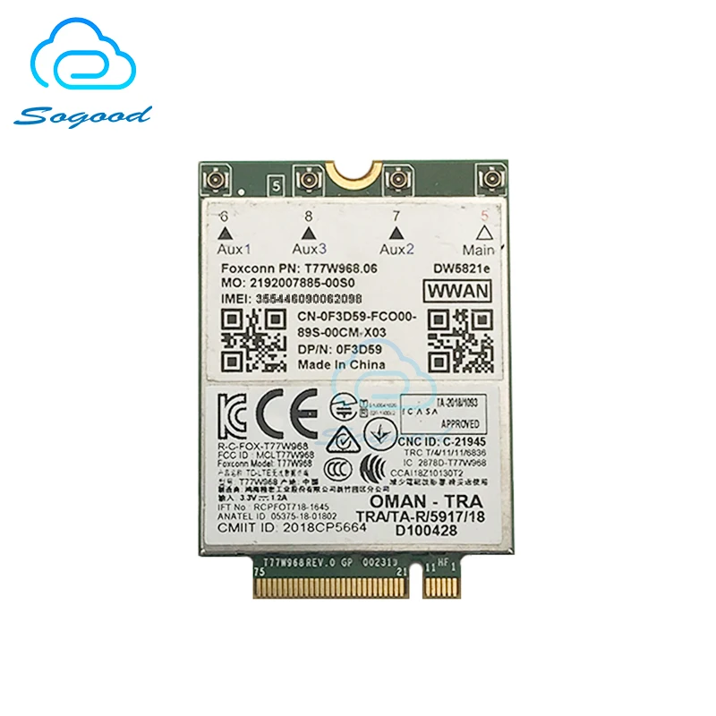 Original Foxconn DW5821e T77W968 LTE Cat16 M.2 4G module for Dell ...