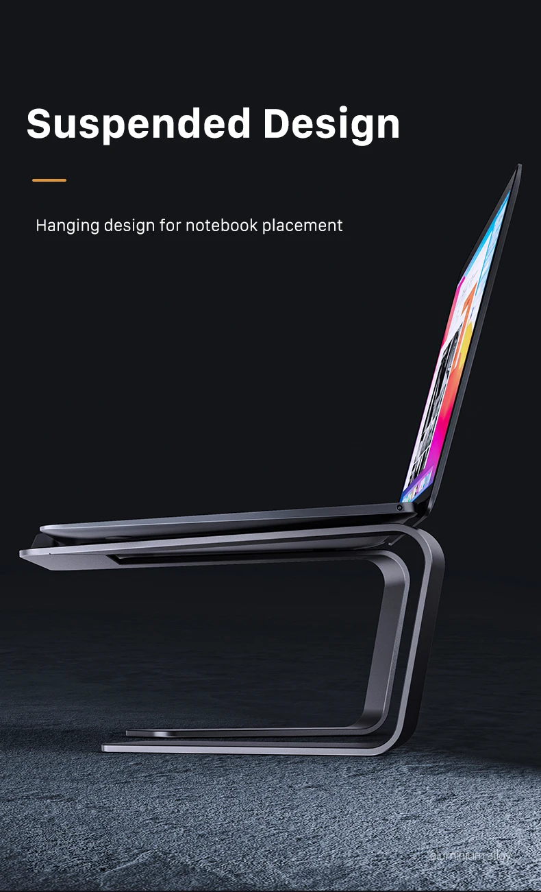 Gris en aluminium - CABLEsmen-Support amovible pour ordinateur portable ...