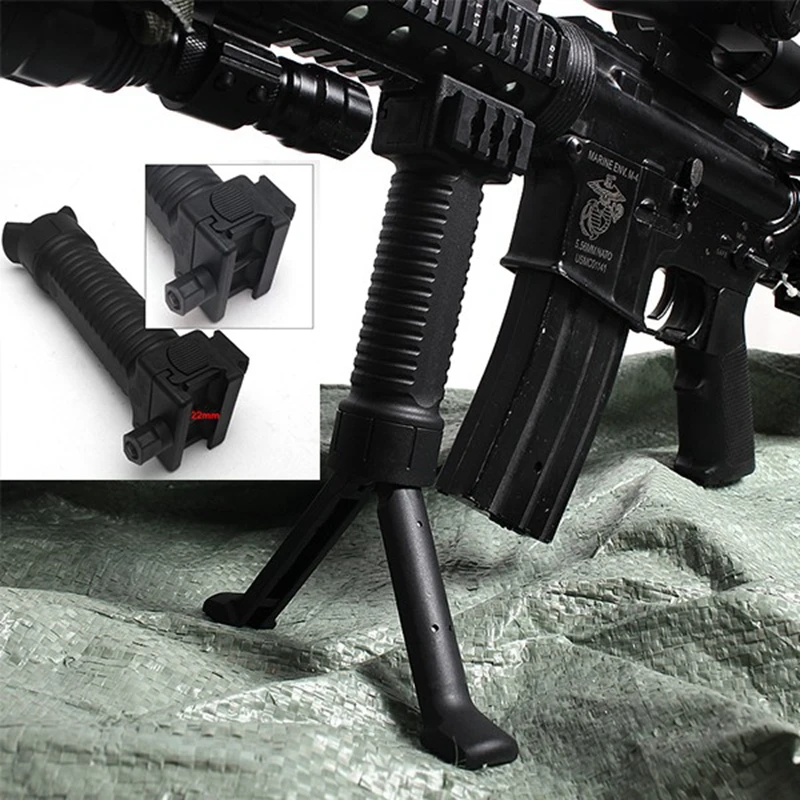 Military Tactical RIS Fore Grip Bipod Pod Picattinny Weaver Rail Rifle ...