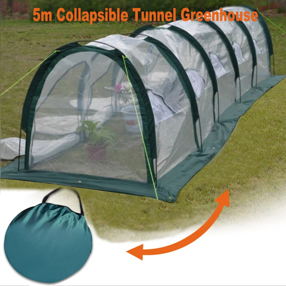5m-Plant-Protective-Cover-Foldable-Arch-Tunnel-Greenhouse-Rainproof ...
