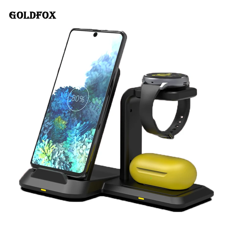 3 in 1 Wireless Chargers Dock Station For Samsung Note 20 10 9 8 S10 S9 ...