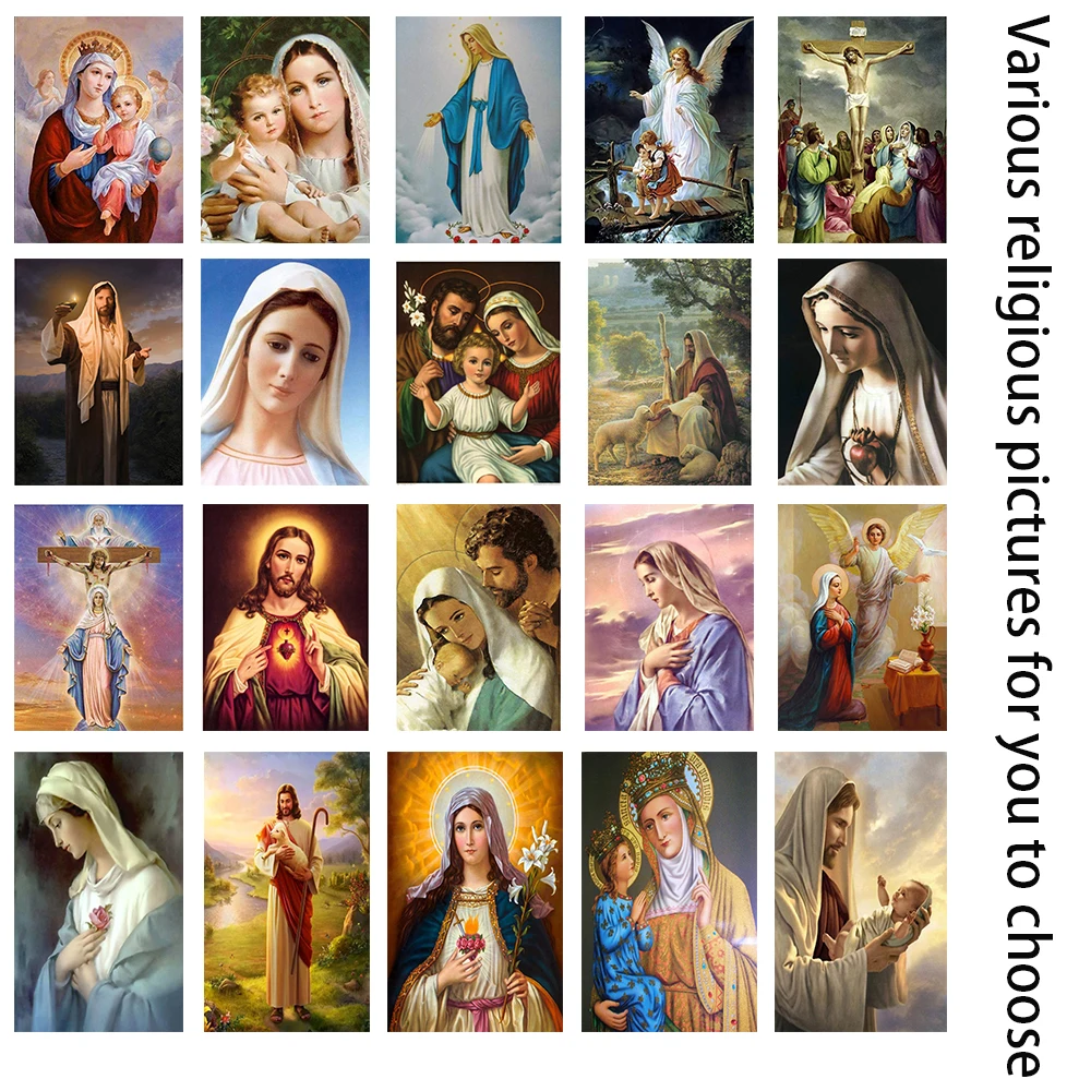 Obraz ze strasu Diy diamentowe malowanie postacie religijne 5D ścieg ...