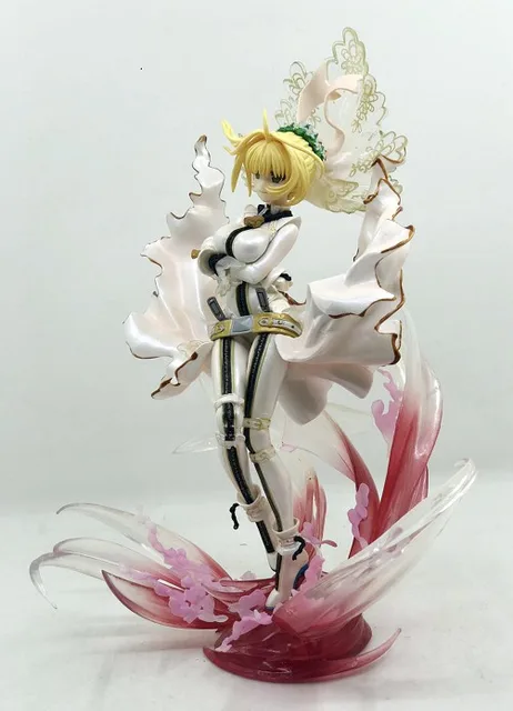 Fate stay Night characters White wedding Dresses Saber Action Figure ...