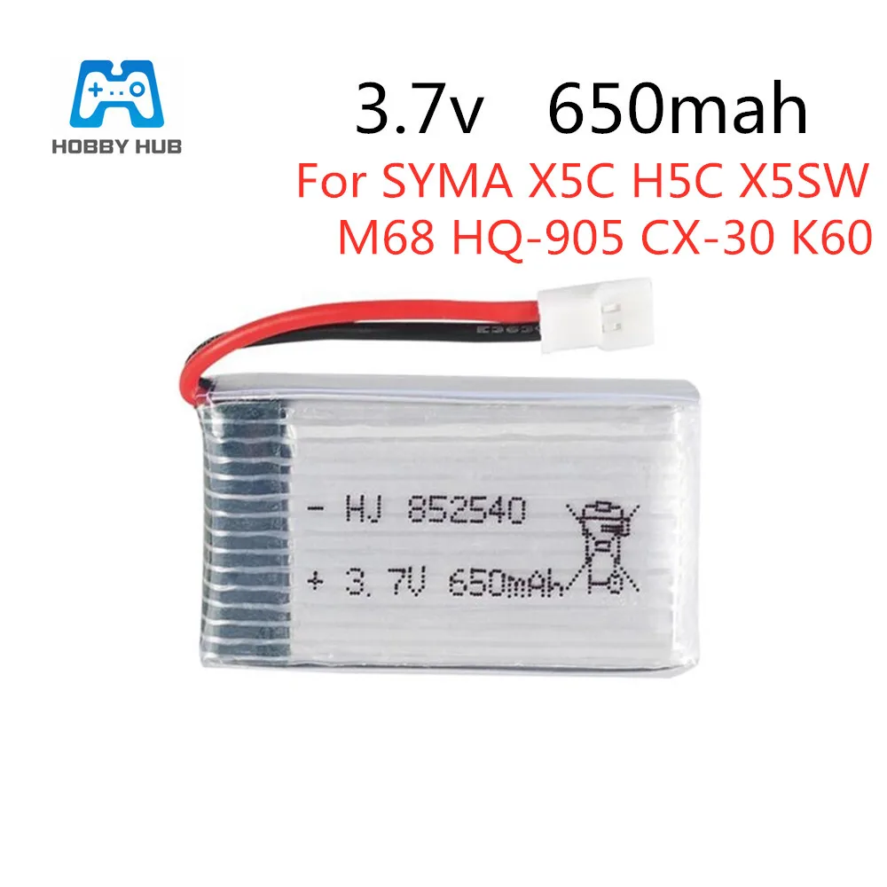 3.7V 650mah 25C lipo battery For Syma X5 X5C X5C 1 X5SC X5SW X6SW M68 ...