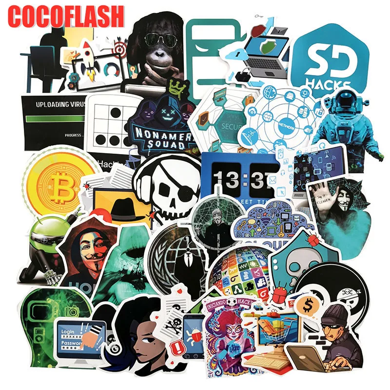 50 unids/lote Internet Java pegatina friki Programador Html Docker ...