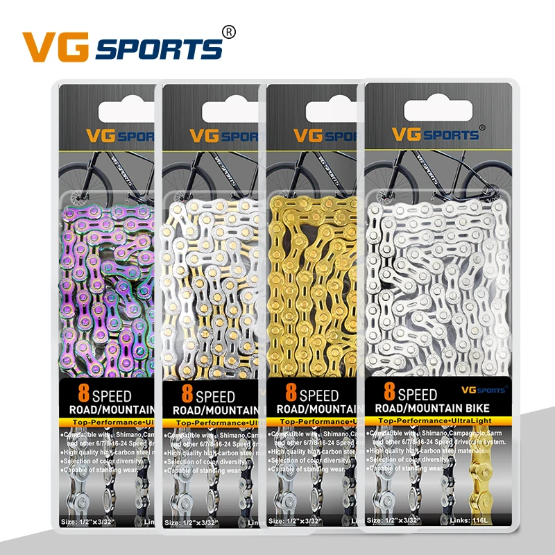 VG-Sports-8-Speed-Bicycle-Chain-Road-Bike-Cycling-Chain-Half-Hollow-8s ...