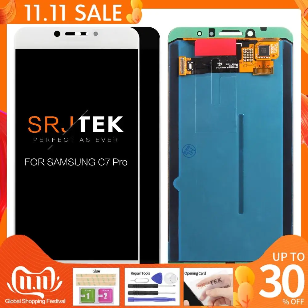 5.7 "original super amoled para samsung galaxy c7 pro lcd screen ...