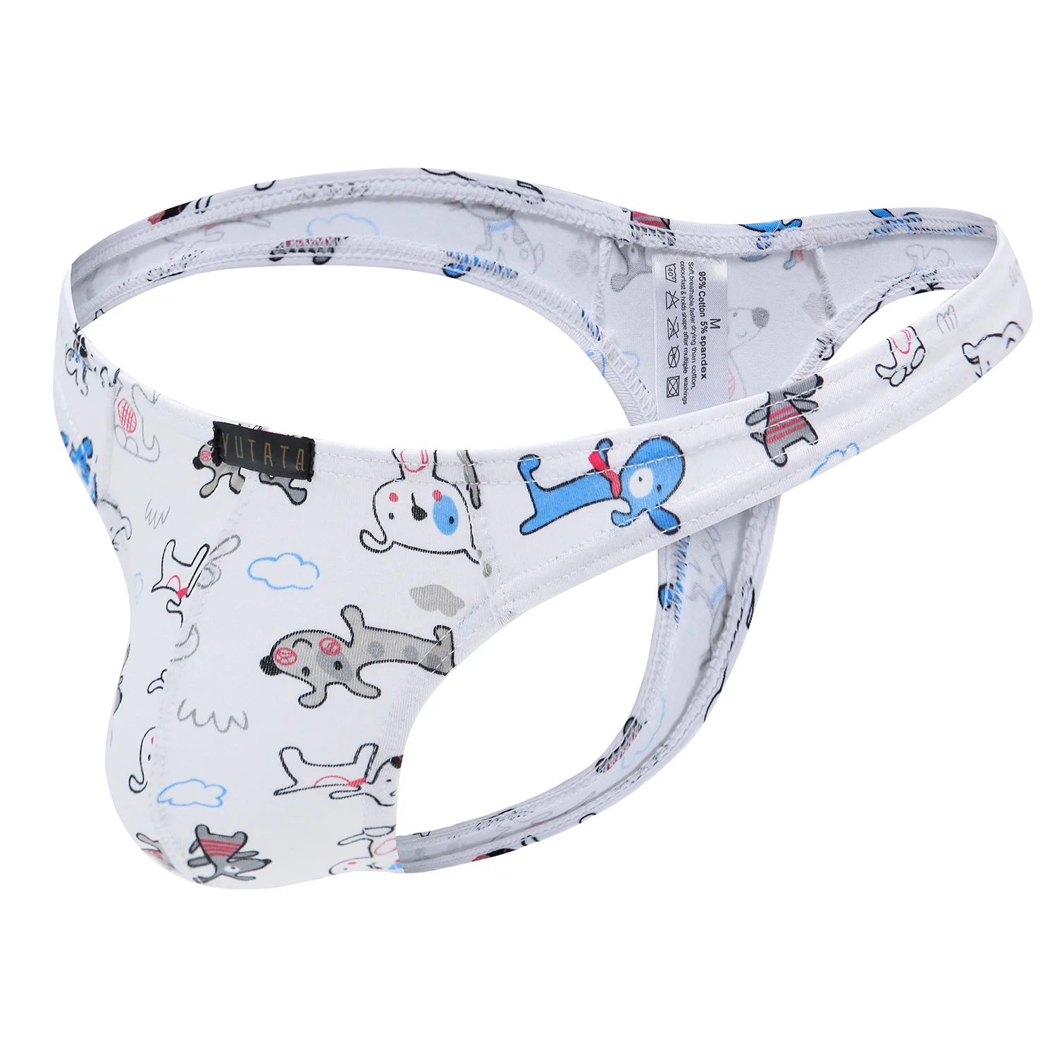 Mens Thong Underwear Sexy Cotton Print U-convex Pouch Men Thongs & G ...