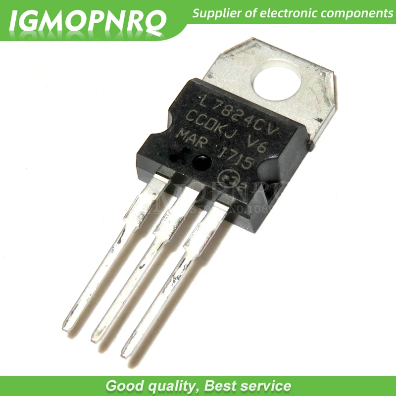 10pcs/lot L7824CV L7824 7824 TO 220 Voltage Regulator IC +24 Volts 1 .5Amp New Original|voltage ...