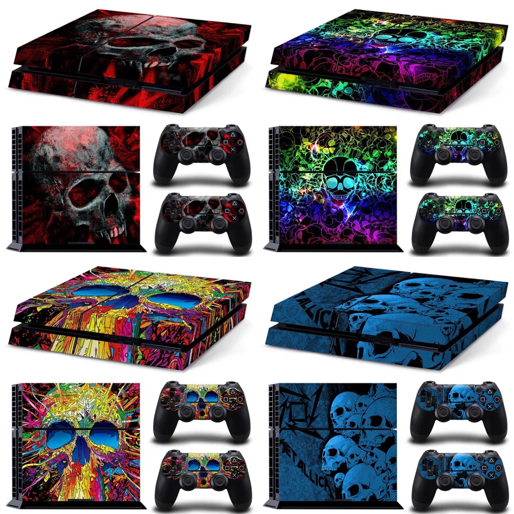 Skull desing PVC Skin Sticker for PS4 Console and Controllers stickers ...