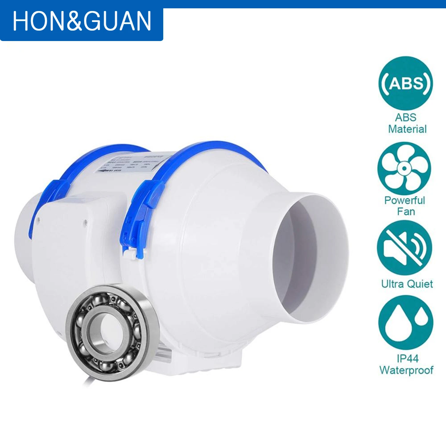 Hon&guan 4'' Silent Inline Ducted Fan 110v Air Extractor For Greenhouse ...