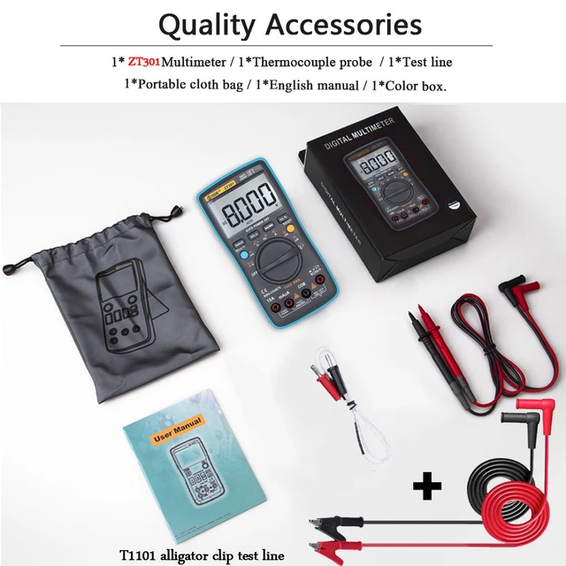 Digital Multimeter 8000 High precision True RMS Auto Range Ammeter ...