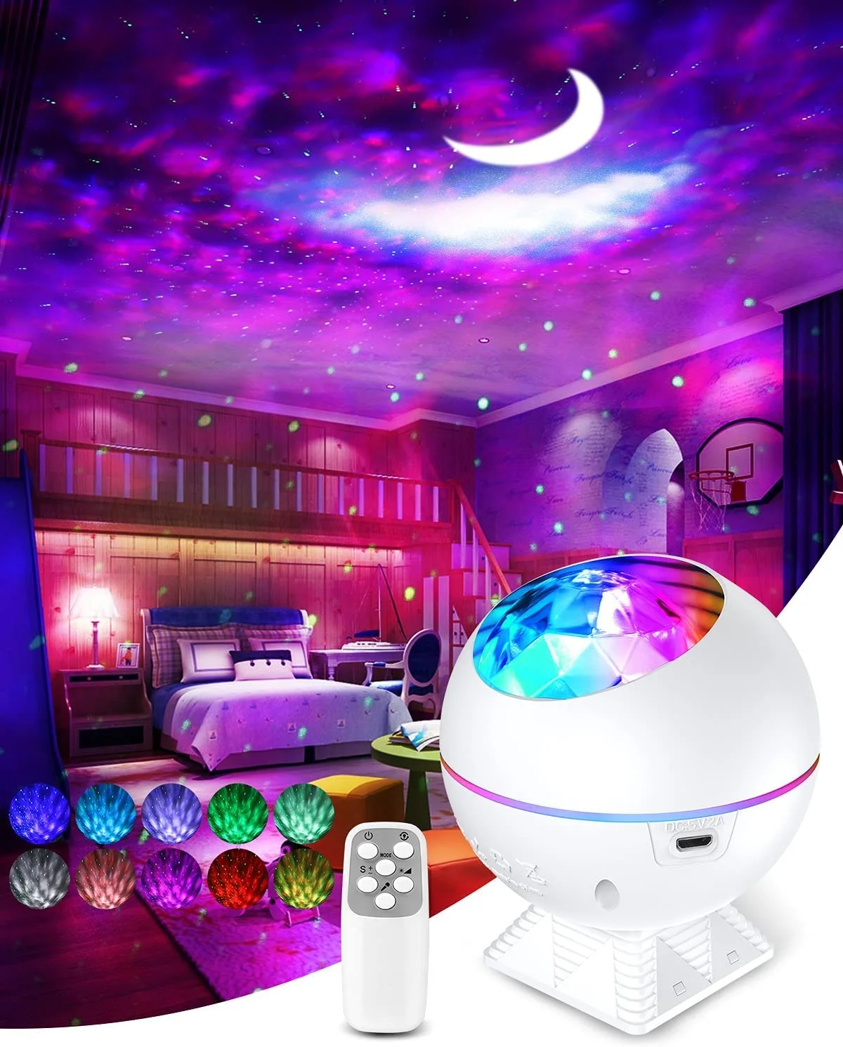 Galaxy Star Projector Night Lights Led USB Aurora Starry Starlight ...