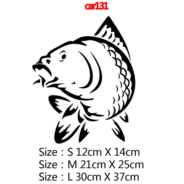 Car-styling Funny Go Fishing and Carp Hunter Car Decal Stickers 3D Car ...