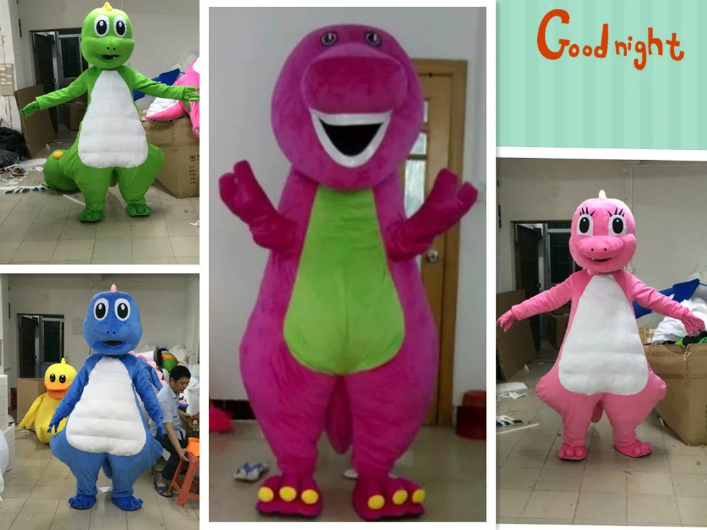 High quality large Barney Mascot Costumes dinosaur cosplay Mascots ...