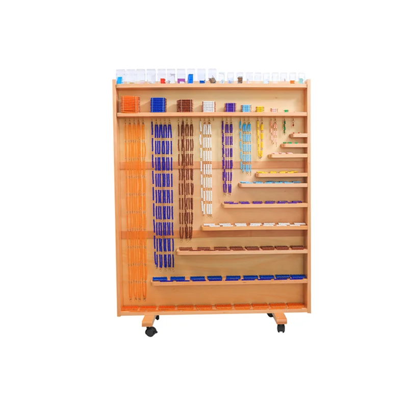 Montessori Bead Cabinet W/ Printed Arrows Set Mathematics Educational ...