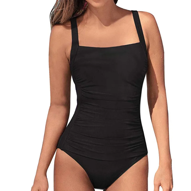 Other Outdoors 2021 Vintage One Piece Swimsuit Women Swimwear Solid