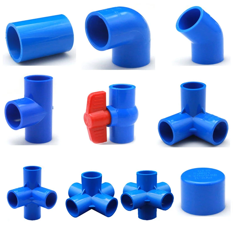 Pvc Pipe Fittings Blue Union End Cap Ball Valve Elbow Tee 5 6 Way Water ...