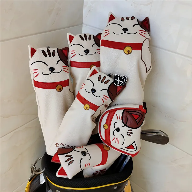 KITTY-CAT-golf-complete-set-headcovers-Animal-golf-club-driver-fairway ...