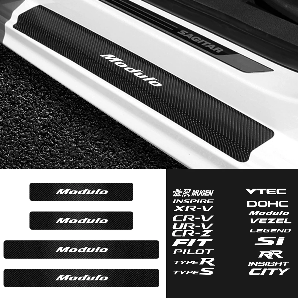 4Pcs 3D Carbon Fiber Car Door Threshold Sticker Waterproof Decal for ...