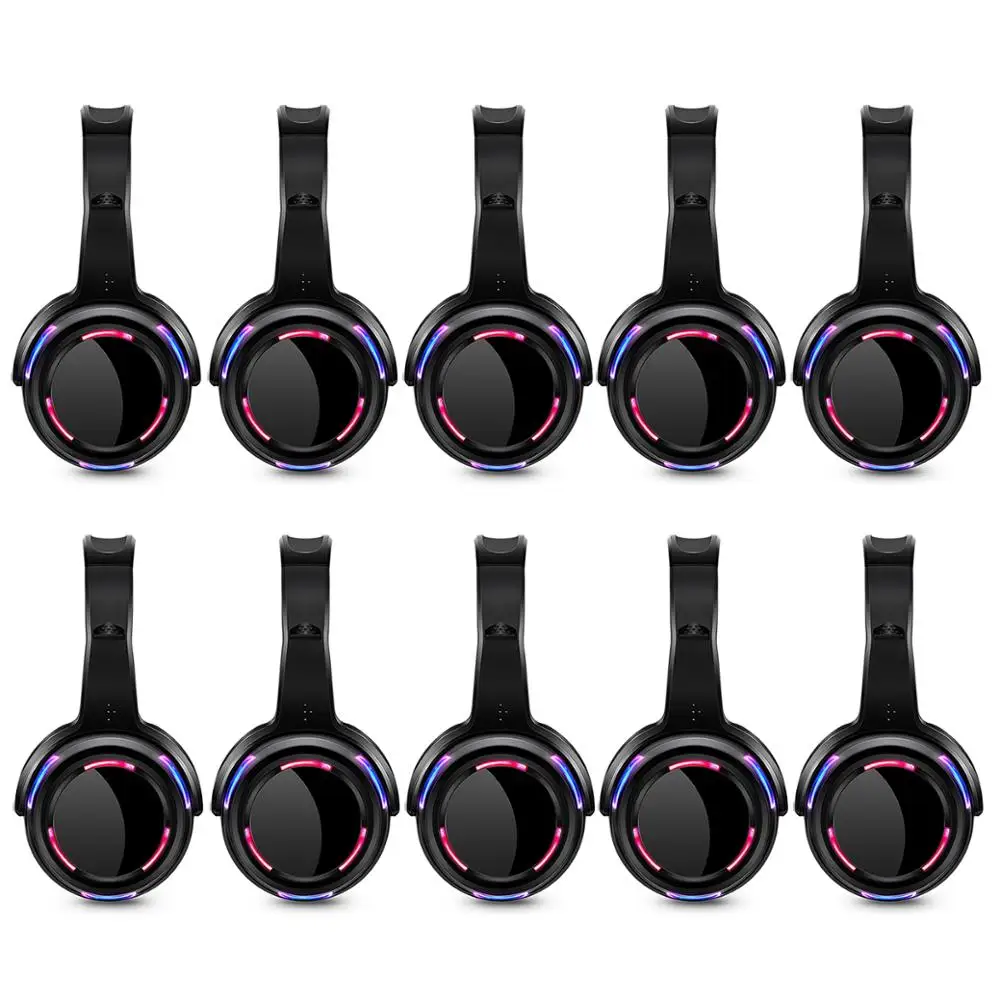 Paquete de 10 auriculares LED para discoteca, dispositivo silencioso ...