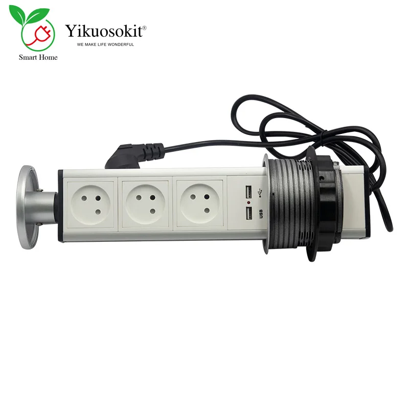 Hidden Kitchen Countertop Power Socket Extension Retractable Pulling Up ...