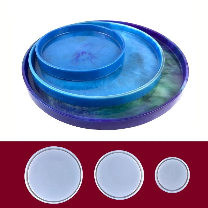 DIY Large Round Shape Plate Mold Serving Tray Jewelry Storage Plate ...
