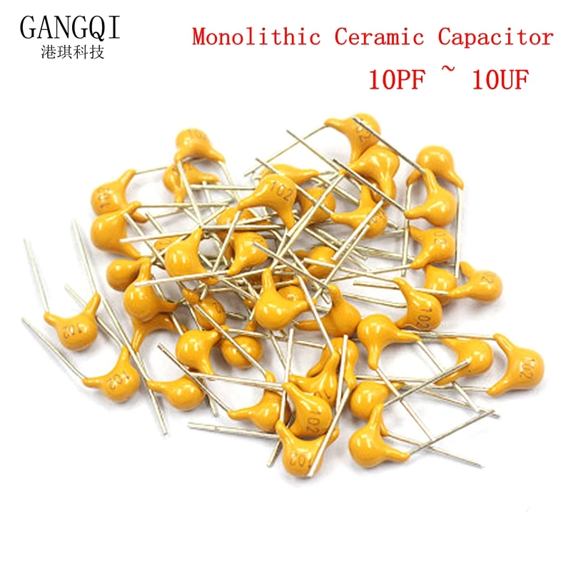 100pcs Multilayer Ceramic Capacitor 50V (100~106) 10pF~10uF 102 103 104 ...