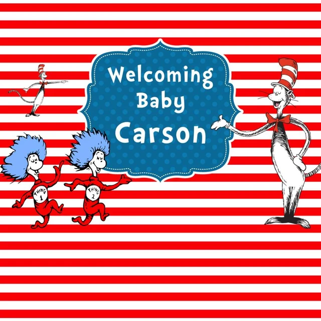 Red And White Striped Background Dr Seuss
