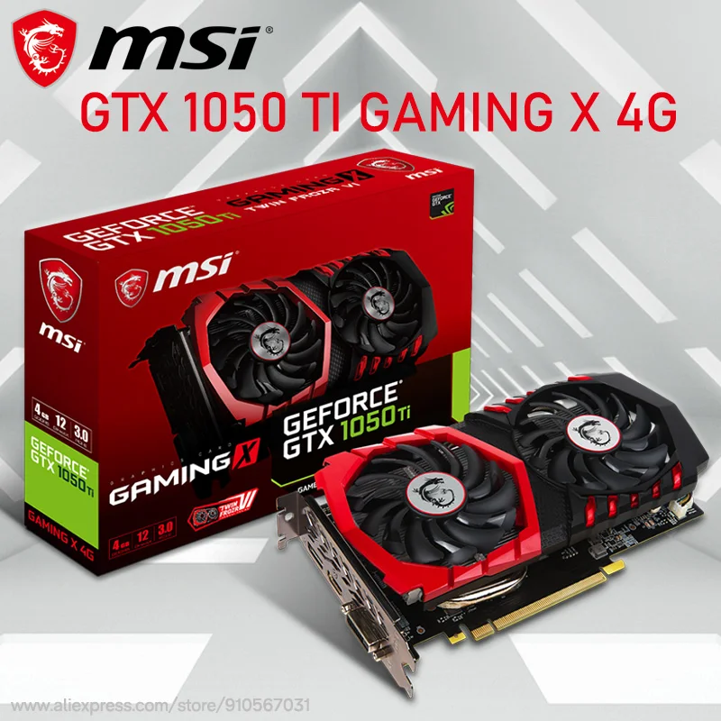 GDDR5 MSI GeForce GTX 1050Ti GAMING X 4G 그래픽 카드 4GB 128bit DirectX 12 GTX 1050Ti 비디오 카드 게임용 컴퓨터 ...