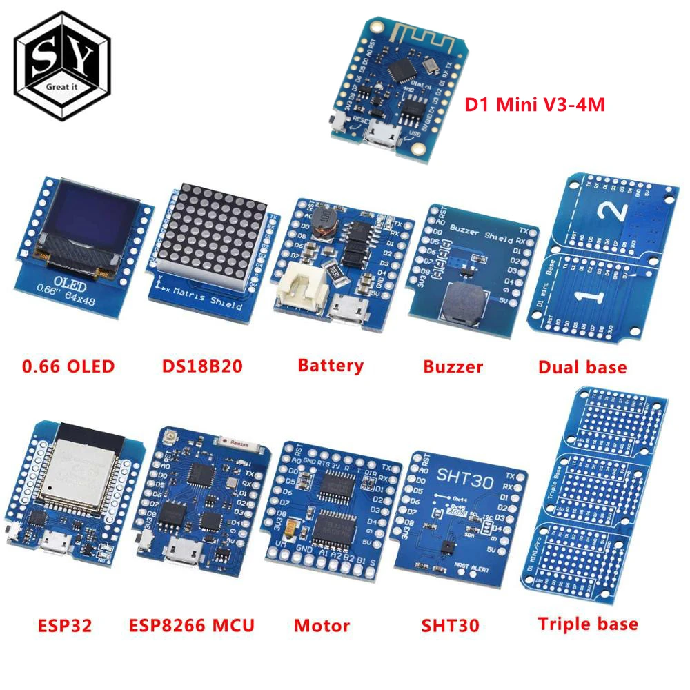 Esp8266 D1 Mini Pro Wifi Development Board Nodemcu 0.66 Oled Dht11 ...