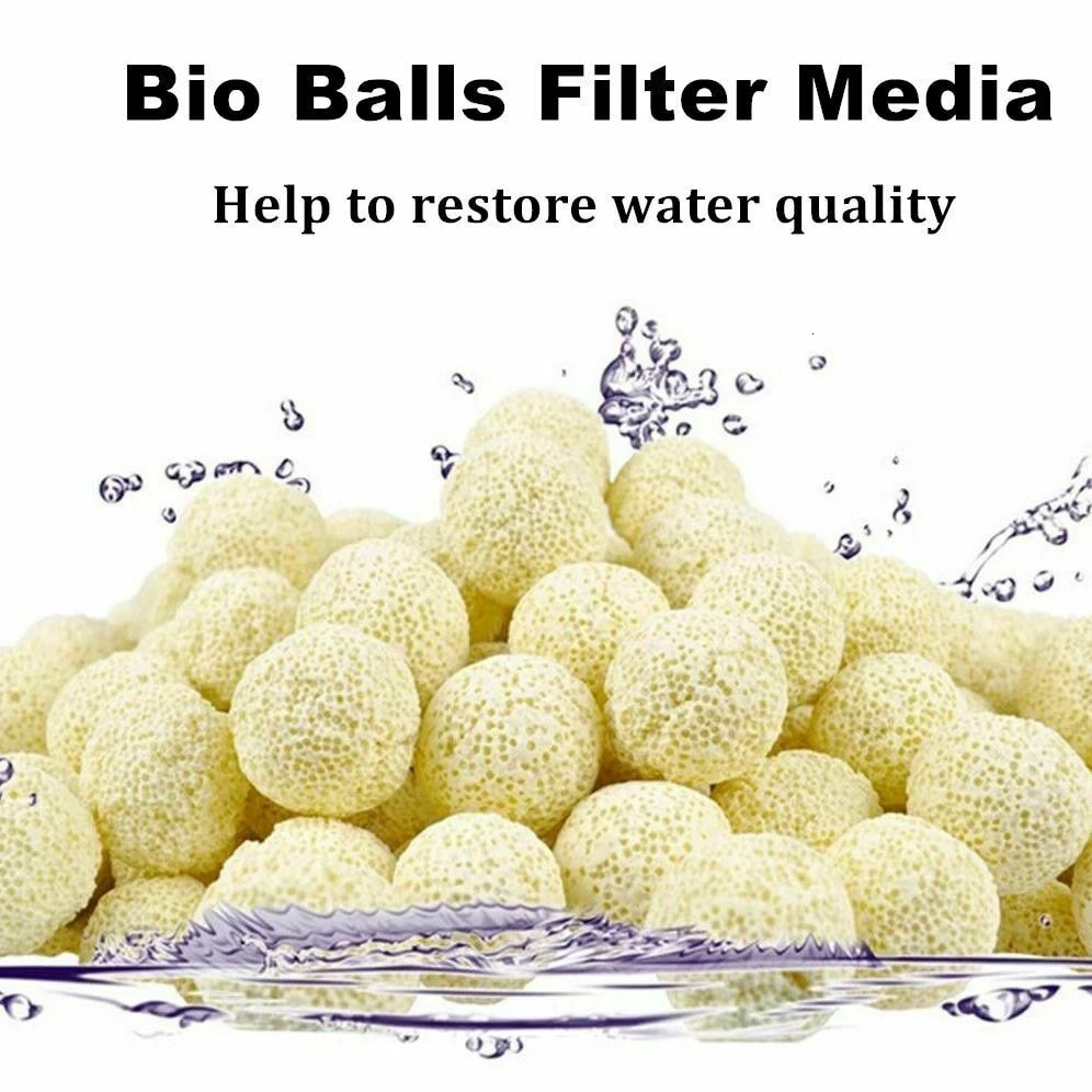 10x Aquarium Filter Media Bio Balls Ceramic Biochemical Ball Nitrifying ...