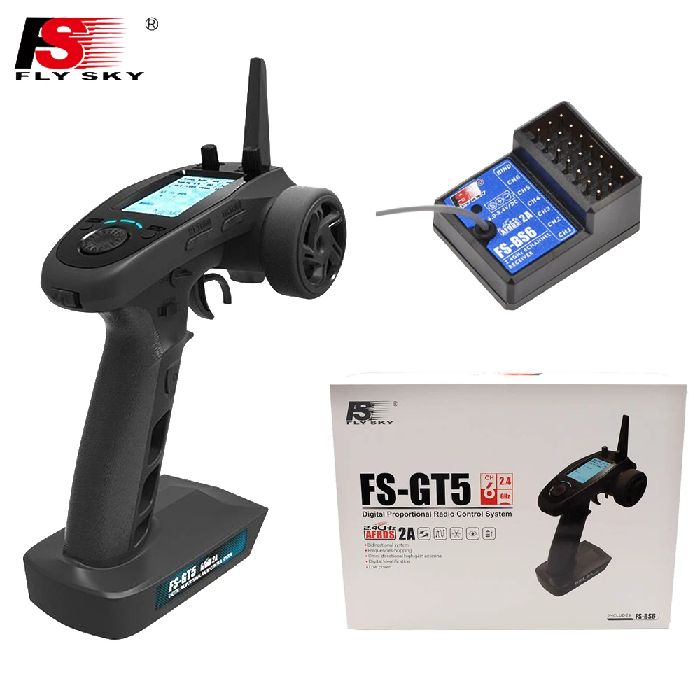 Flysky Fs-gt5 Radio Remote Control With Bs6 Receiver Gyro Stabilization ...