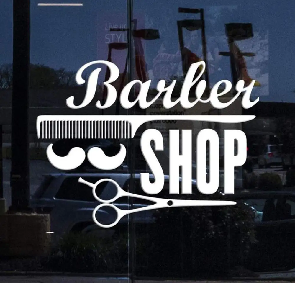 Barber Shop Window Sign Vinyl Decal Wall Stickers Barber Shop Badges ...