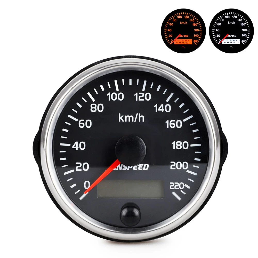 Universal Speed Gauge Meter 12v 24v 85mm 220km/h Speed Meter With White ...